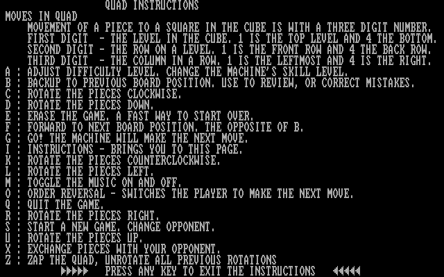 Screenshot of Quad (DOS, 1980) - MobyGames