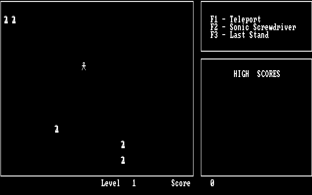 Screenshot of Daleks (DOS, 1985) - MobyGames