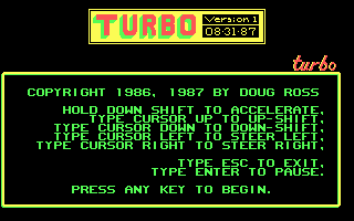 Turbo (1987) - MobyGames