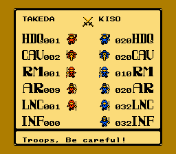 Screenshot of Shingen the Ruler (NES, 1989) - MobyGames