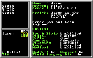 Screenshot of BattleTech: The Crescent Hawk's Inception (DOS, 1988 ...