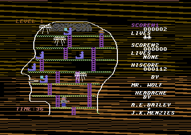 Screenshot of Headache (Commodore 64, 1984) - MobyGames
