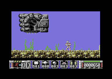 Screenshot of Turrican (Commodore 64, 1990) - MobyGames