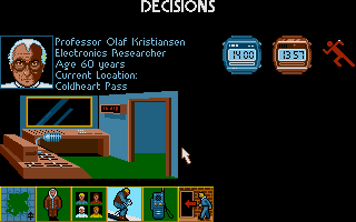 Screenshot of Midwinter (DOS, 1989) - MobyGames