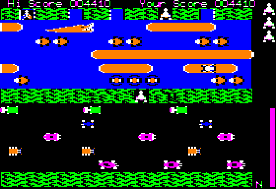 Screenshot of Frogger (Apple II, 1981) - MobyGames