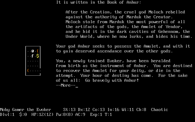 Screenshot of NetHack (DOS, 1987) - MobyGames