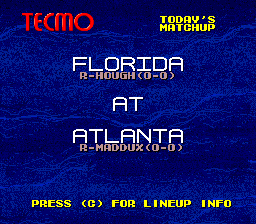 Screenshot of Tecmo Super Baseball (Genesis, 1994) - MobyGames