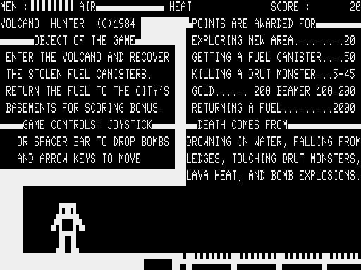 Volcano Hunter (1984) - MobyGames