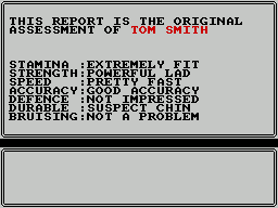 Screenshot of World Championship Boxing Manager (ZX Spectrum, 1990 ...