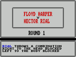 Screenshot of World Championship Boxing Manager (ZX Spectrum, 1990 ...