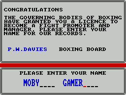 Screenshot of World Championship Boxing Manager (ZX Spectrum, 1990 ...