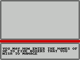 Screenshot of World Championship Boxing Manager (ZX Spectrum, 1990 ...