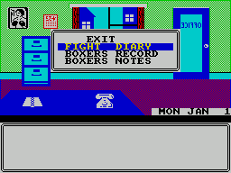 Screenshot of World Championship Boxing Manager (ZX Spectrum, 1990 ...