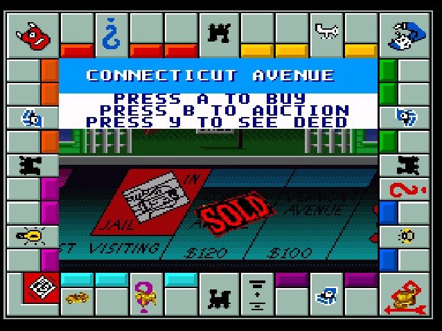 Screenshot of Monopoly (SNES, 1991) - MobyGames