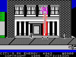 Screenshot of Ghostbusters (ZX Spectrum, 1984) - MobyGames