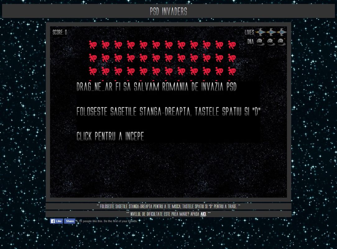 Screenshot of PSD Invaders (Browser, 2016) - MobyGames