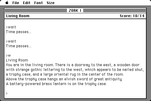 Screenshot of Zork: The Great Underground Empire (Macintosh, 1980 ...