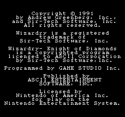 Screenshot of Wizardry: Knight of Diamonds - The Second Scenario (NES ...