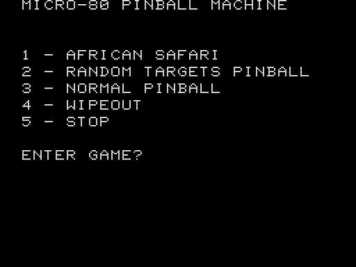 Micro-80 Pinball Machine (1980) - MobyGames