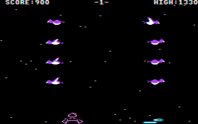 Screenshot of Buzzard Bait (PC Booter, 1983) - MobyGames