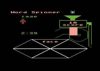 Screenshot of Word Spinner (Commodore 64, 1984) - MobyGames