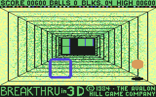 Screenshot of 3-D Brickaway (Commodore 64, 1982) - MobyGames