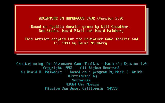 Adventure in Humongous Cave (1992) - MobyGames