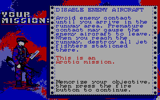 Screenshot of Airborne Ranger (DOS, 1987) - MobyGames