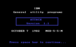 Attack (1982) - MobyGames