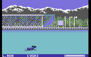 Screenshot of World Games (Commodore 64, 1986) - MobyGames
