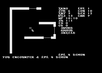 Screenshot of Telengard (Atari 8-bit, 1982) - MobyGames