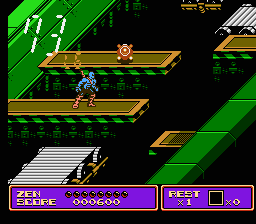 Screenshot of Zen: Intergalactic Ninja (NES, 1993) - MobyGames
