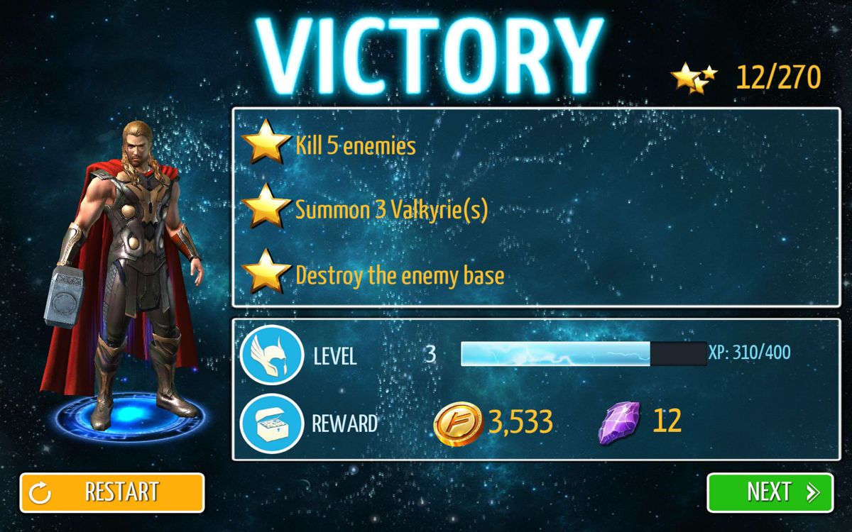 Screenshot of Thor: The Dark World (Android, 2013) - MobyGames