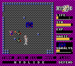 Screenshot of Hydlide (NES, 1984) - MobyGames