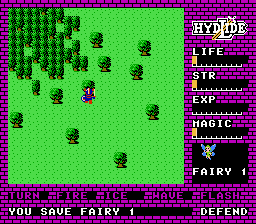 Screenshot of Hydlide (NES, 1984) - MobyGames