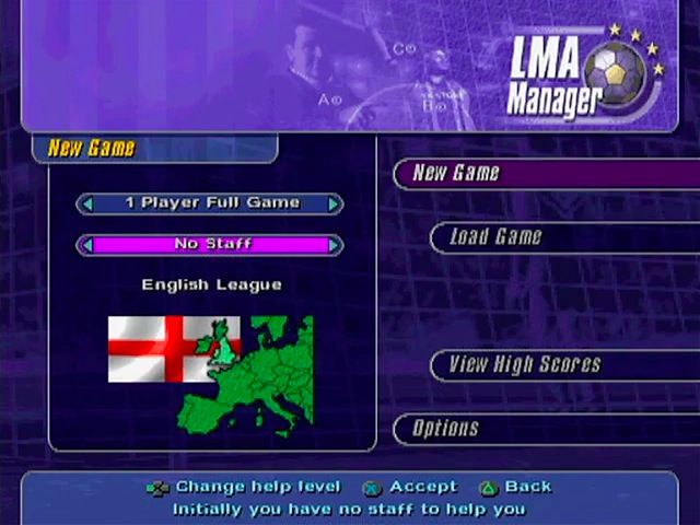 Screenshot of LMA Manager (PlayStation, 1999) - MobyGames