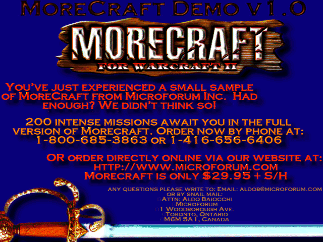 Screenshot of Morecraft for Warcraft II (DOS, 1996) - MobyGames
