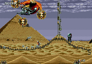 Screenshot of Chelnov: Atomic Runner (Genesis, 1988) - MobyGames