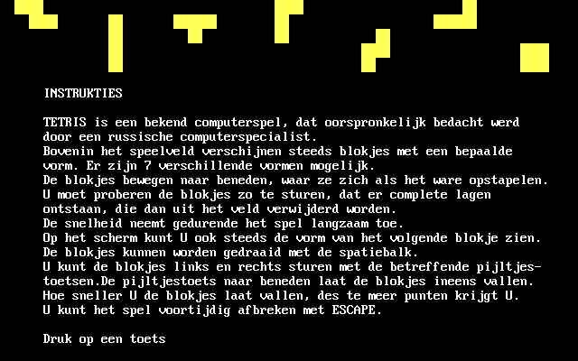 Screenshot of Tetris (DOS, 1992) - MobyGames