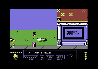 Screenshot of The Simpsons: Bart vs. the Space Mutants (Commodore 64 ...