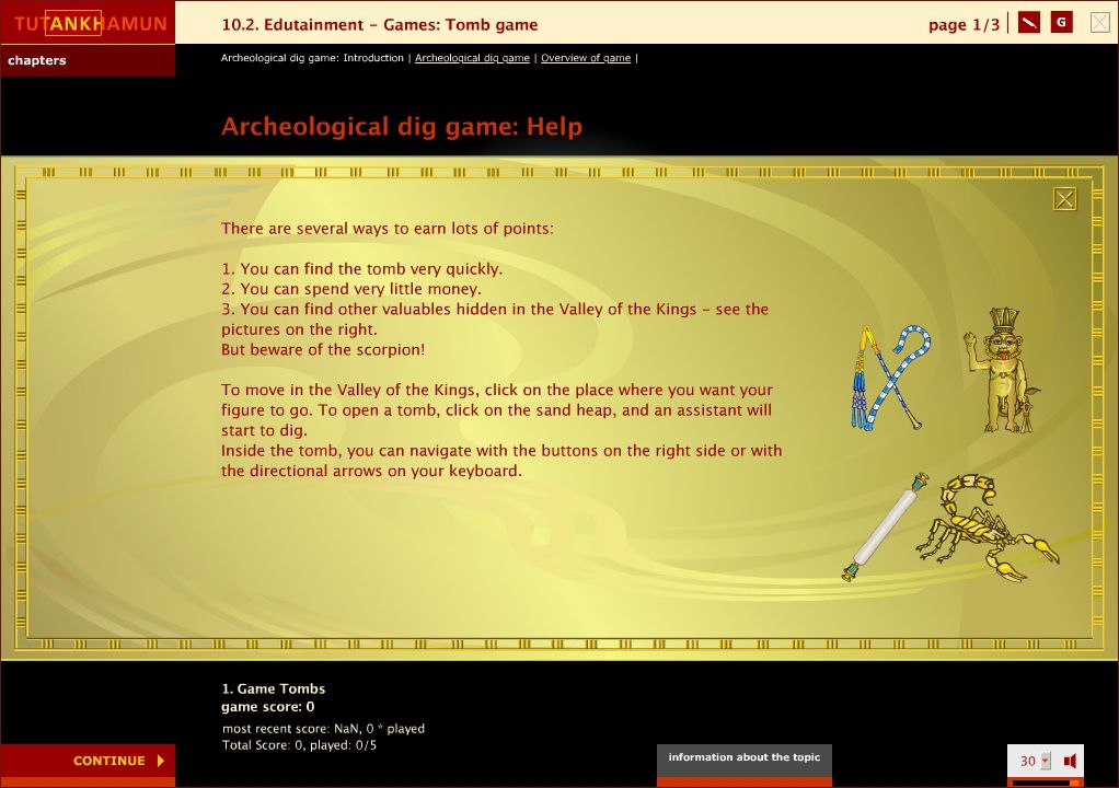 Screenshot of Tutankhamun: Interactive Egypt (Windows, 2004) - MobyGames