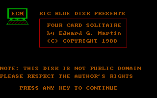 Four Card Solitaire (1989) - MobyGames