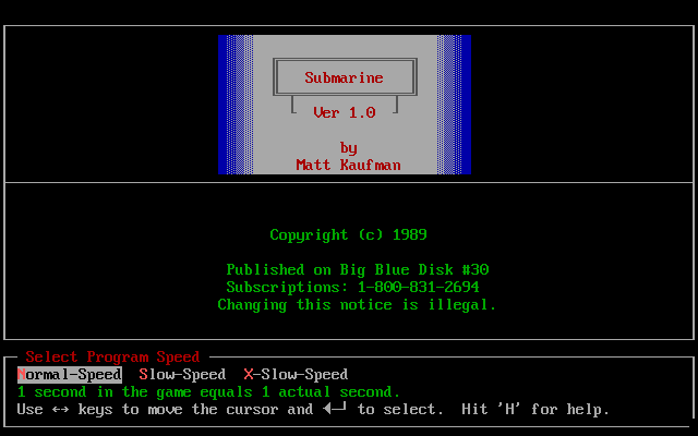 Submarine (1989) - MobyGames