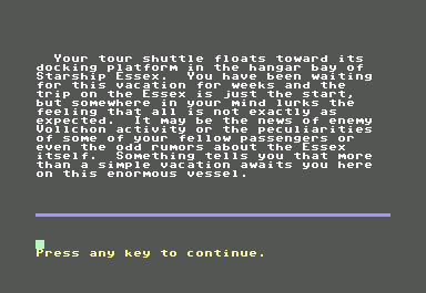 Screenshot of Essex (Commodore 64, 1985) - MobyGames