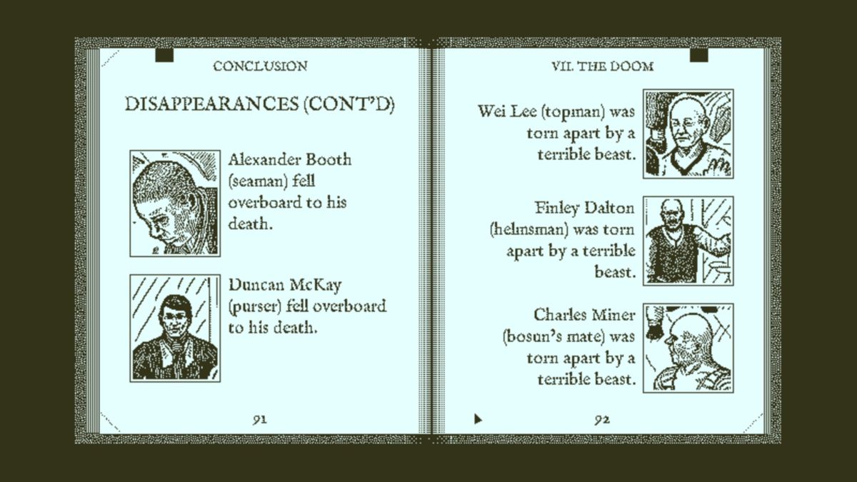 Screenshot of Return of the Obra Dinn (Windows, 2018) - MobyGames