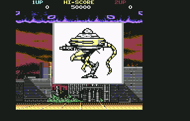 Screenshot of Taito's Super Space Invaders (Commodore 64, 1990) - MobyGames