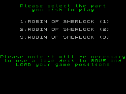 Screenshot of Robin of Sherlock (ZX Spectrum, 1985) - MobyGames