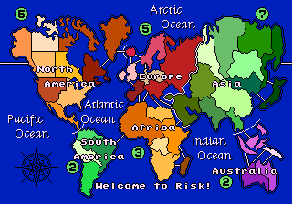 Screenshot of Risk: Parker Brothers' World Conquest Game (Genesis, 1994) - MobyGames