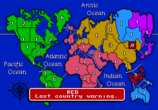 Screenshot of Risk: Parker Brothers' World Conquest Game (Genesis, 1994) - MobyGames