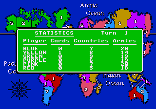 Screenshot of Risk: Parker Brothers' World Conquest Game (Genesis, 1994) - MobyGames